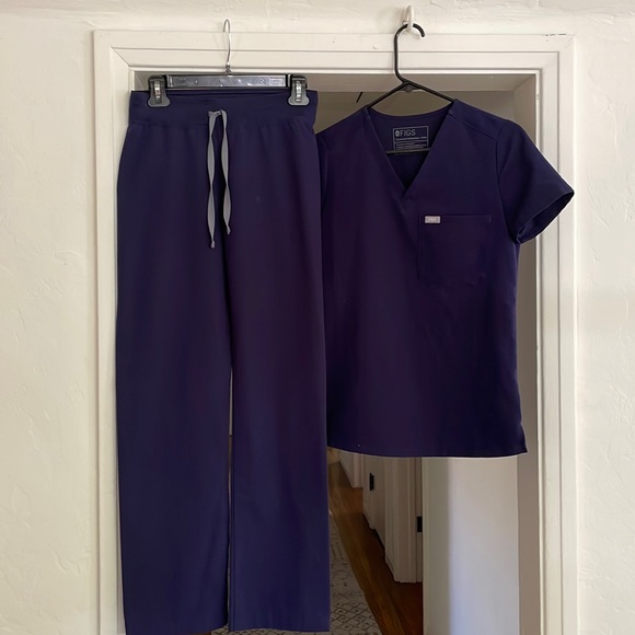 Figs | Tops | Figs Navy Blue Scrub Set | Poshmark